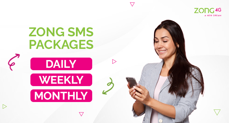 Zong SMS Packages (Daily, Weekly and Monthly) - Package Rate